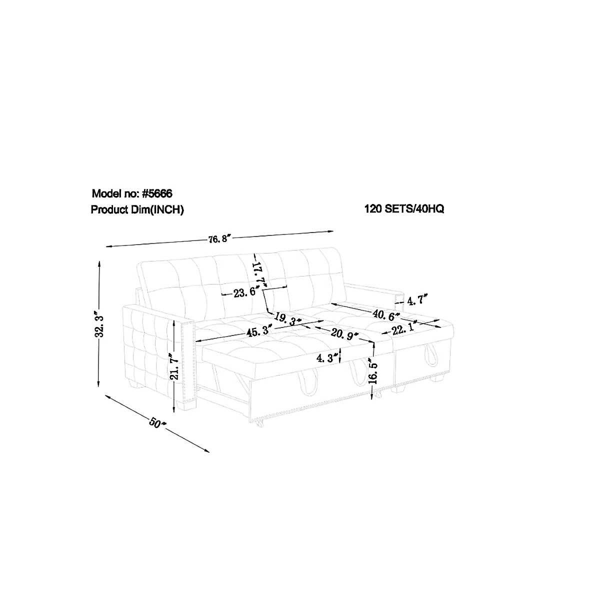 SONGG 77" L-Shape Sectional Sofa w/Storage Chaise, Velvet Reversible Convertible Couch with Pull Out Bed, Removable Cushions, Button Tufted Backrest, for Living Room, Office, Dark Gray