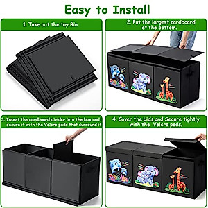 EPAPHRAS Toy Storage Chest for Kids, Large Foldable Toy Box with Lip and Handles for Boys and Girls, Collapsible Toy Bin organizers and storage for Children Playroom, Nursery, Bedroom,Home