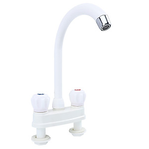 Plastic Open/inch Rotate Faucet Kitchen Faucets Practical Sink Decor Bathtub To Sinks Household Handle Two Quickly for Basin White Bathroom Double