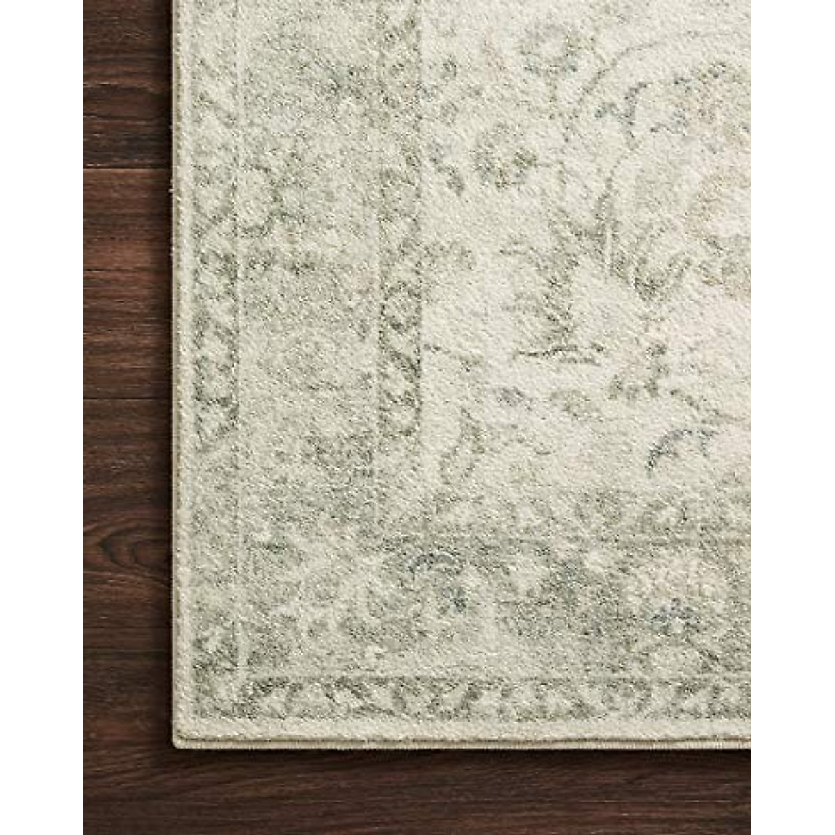 Loloi II Rosette Collection ROS-02 Ivory/Silver, Traditional 7'-6" x 9'-6" Area Rug