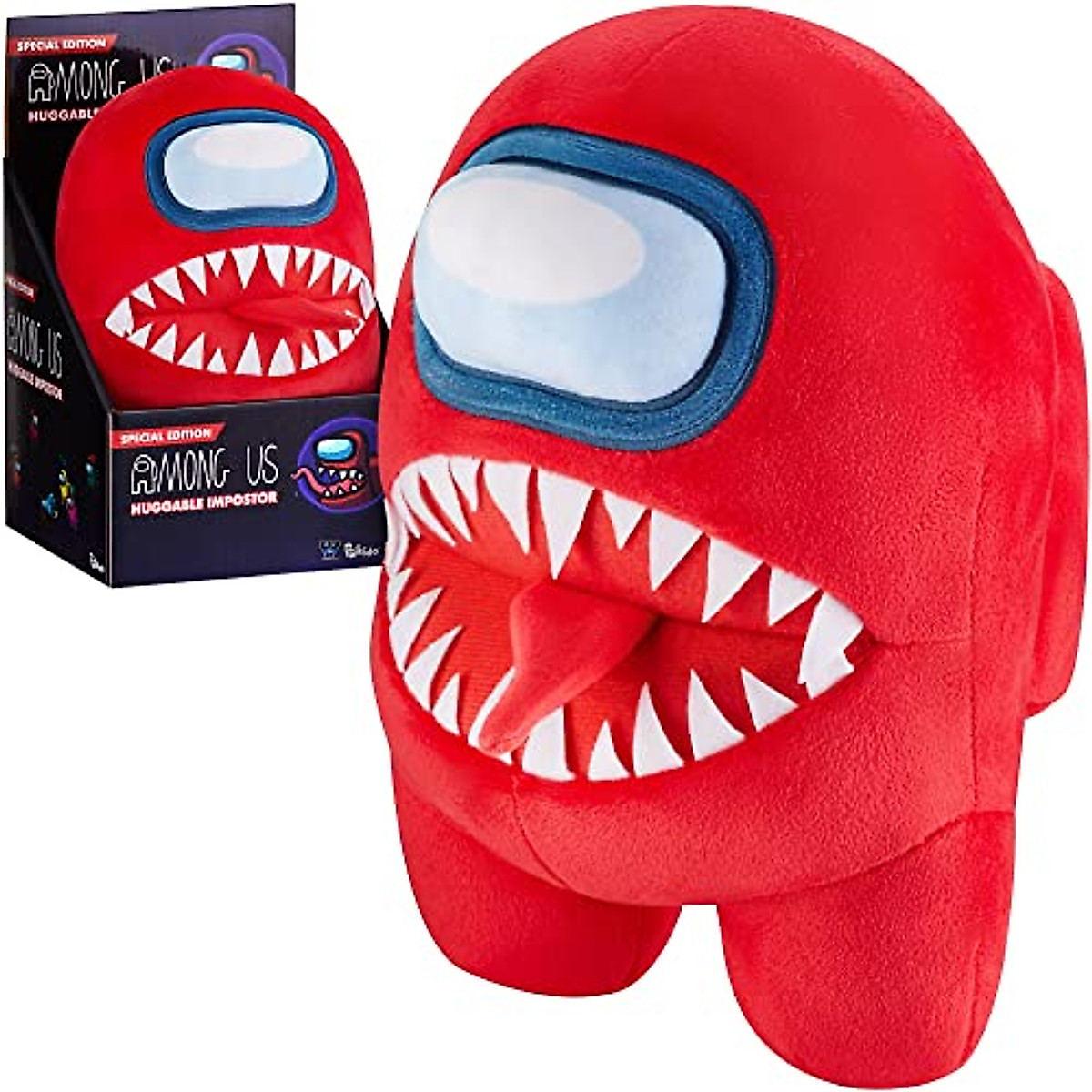 Among Us Plush Impostor | Unique Collectibles |Playable Characters | 10 Inch Doll -Huggable Plushie w/Teeth and Tongue Sticking Out | Kids’ Toys Licensed