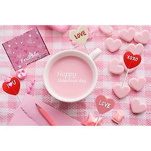 Fruidles Valentine's Day Lollipop Sucker, Red Lips, Be Mine & Love You Heart Suckers, Individually Wrapped (24-Pack)