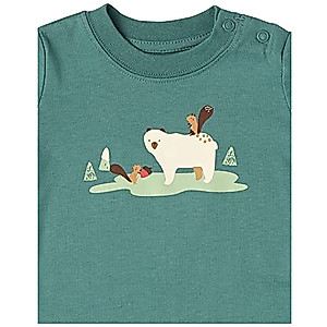 Amazon Essentials Baby Boys' Short-Sleeve Tee, Pack of 5, Ivory Forest, 18 Months