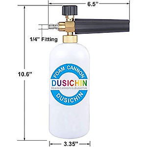 DUSICHIN SFL-001 Foam Cannon Snow Foam Lance Pressure Washer Jet Wash Quick Release Adjustable Nozzle 1/4 Inch Male Fitting Foam Dispenser