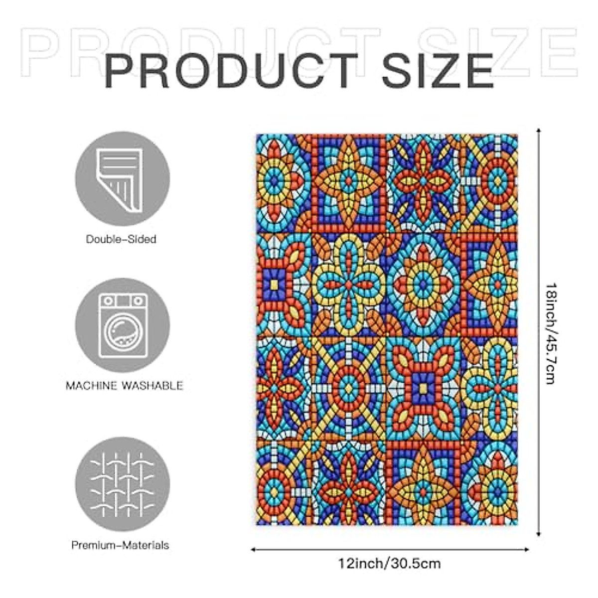 Double-sided garden flag Mexican Talavera Ceramic Tile Pattern Ethnic Folk Outdoor Flag Garden Flag Yard Outdoor Decoration （12×18in）.