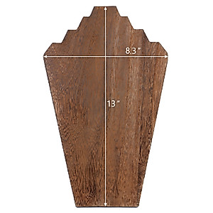 Ikee Design 2 Pcs Lightweight Wooden Necklace Display Bust Easel Jewelry Display for Shows, Necklace Display Stand, Jewelry Display Bust For 3 Necklaces, Brown Color, 8.25 W x 1.13 D x 13 H in