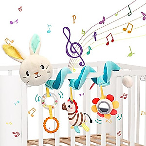 JERICETOY Infant Car Seat Toys, Stroller Toy, Carseat Toys for Infants Hanging Crib Activity Toy for Crib Bed Stroller Car Seat, Hanging Rattle Toy