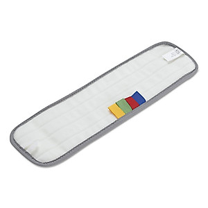 Boardwalk Microfiber Mop Head, Blue, 18 X 5, Split Microfiber, Hook and Loop Back, Dozen