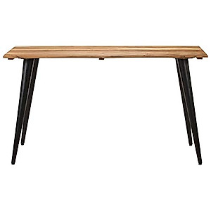 ULUYYUC Dining Table with Live Edges 55.1"x23.6"x29.5" Solid Acacia Wood,Multifunctional Party Table Kitchen Tables Living Room Furniture Outdoor Table for Living Room, Kitchen, Backyard, Wedding