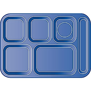 Carlisle FoodService Products Right-Hand 6-Compartment Tray, 10" x 14", Red, (Pack of 24)