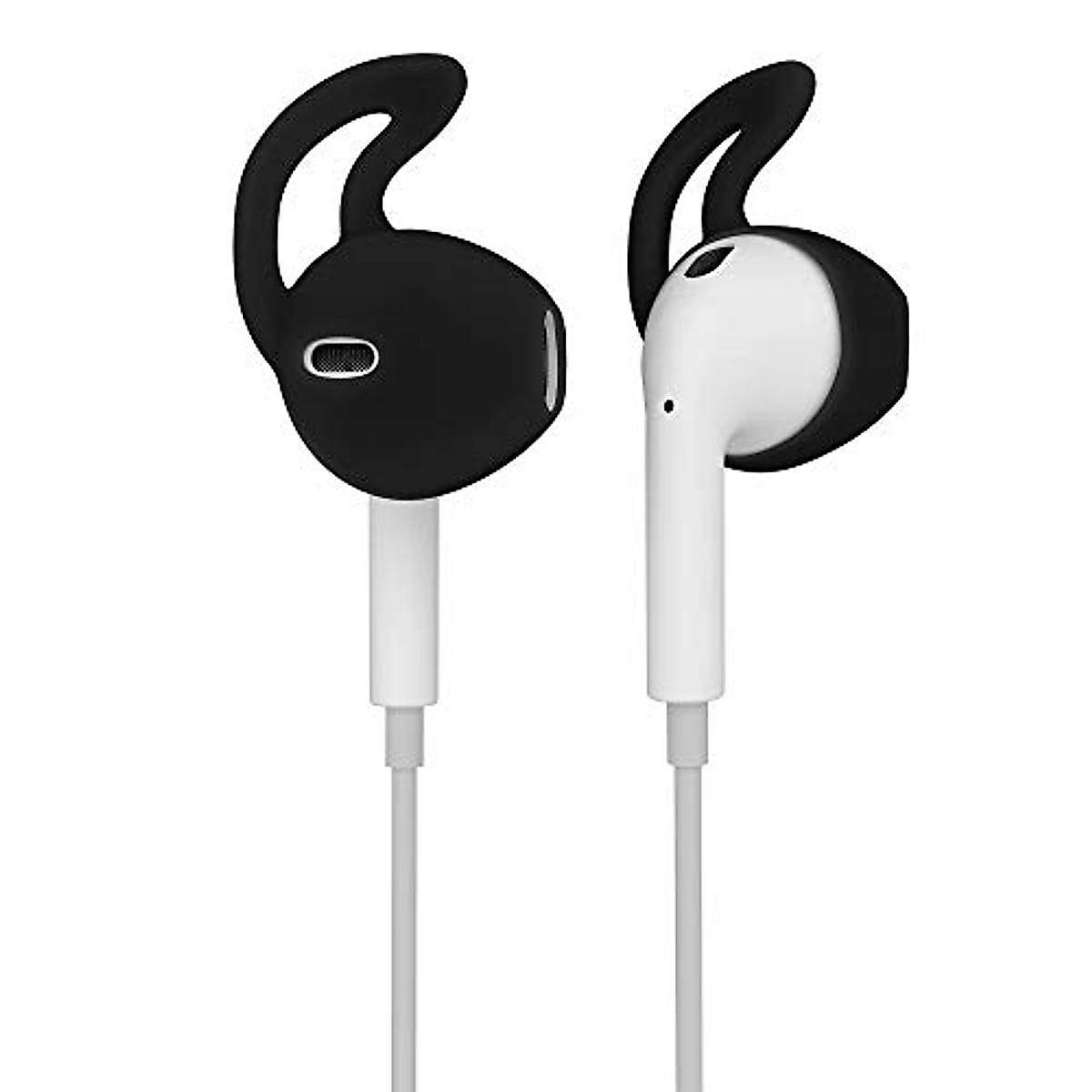 Ear Gel Covers Anti-Slip Silicone Soft Replacement Sport Earbud Tips Comfortable 4 Pairs (Jet Black)