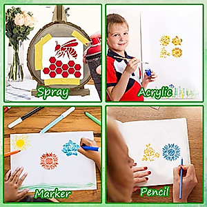 Stencils for Painting, 60pcs 3 Inch Reusable Samll Stencils for Crafts on Fabric Wood Wall Rock and Other Home Decor, Flower Stencils & Other Plant Stencils, Butterfly Stencils