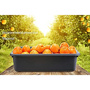 4-Pack Commercial Bus Tubs 8L, Grey Plastic Bus Box/Tote, Bus Wash Dish Basin Pans