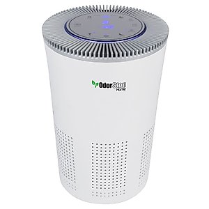 OdorStop HEPA Air Purifier with H13 HEPA Filter, UV Light, Active Carbon, Multi-Speed, Sleep Mode and Timer (OSAP5, Bright White)