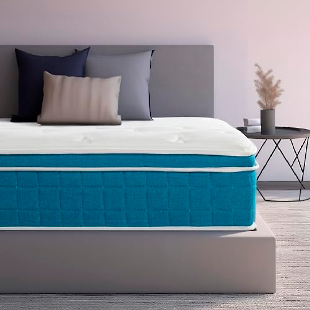 Askme Twin XL Mattress 12 Inch Innerspring Mattress Bed in a Box,Medium Firm Cooling Gel Memory Foam Mattress Individually Wrapped Pocket Coils with One Free Memory Foam Bed Pillow CertiPUR-US