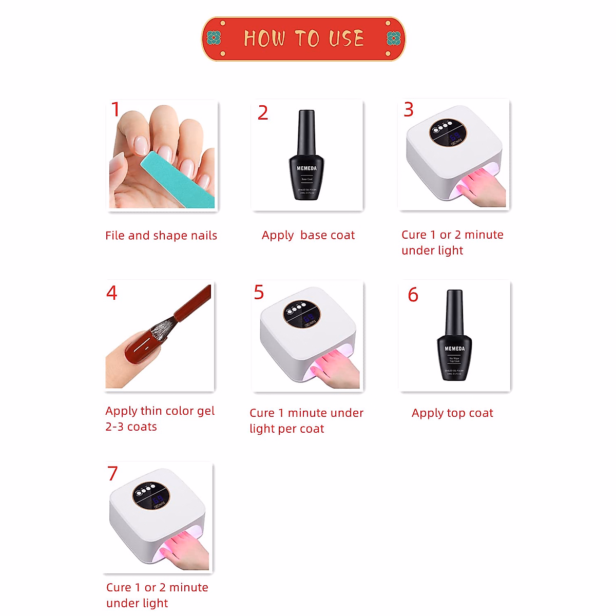 MEMEDA Gel Nail Polish, Neutral Gel Polish, Nude Gel Polish, 0.5 fl oz