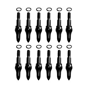 Archery Arrow Field Points Tips - Practice Target & Hunting Arrows Heads for Recurve, Compound Bow & Crossbow Bolts, Screw-in 100 Grain (12 Pack)