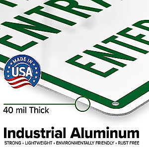 Welcome Main Entrance Enter Here Sign, 10x14 Inches, Rust Free .040 Aluminum, Fade Resistant, Made in USA by My Sign Center