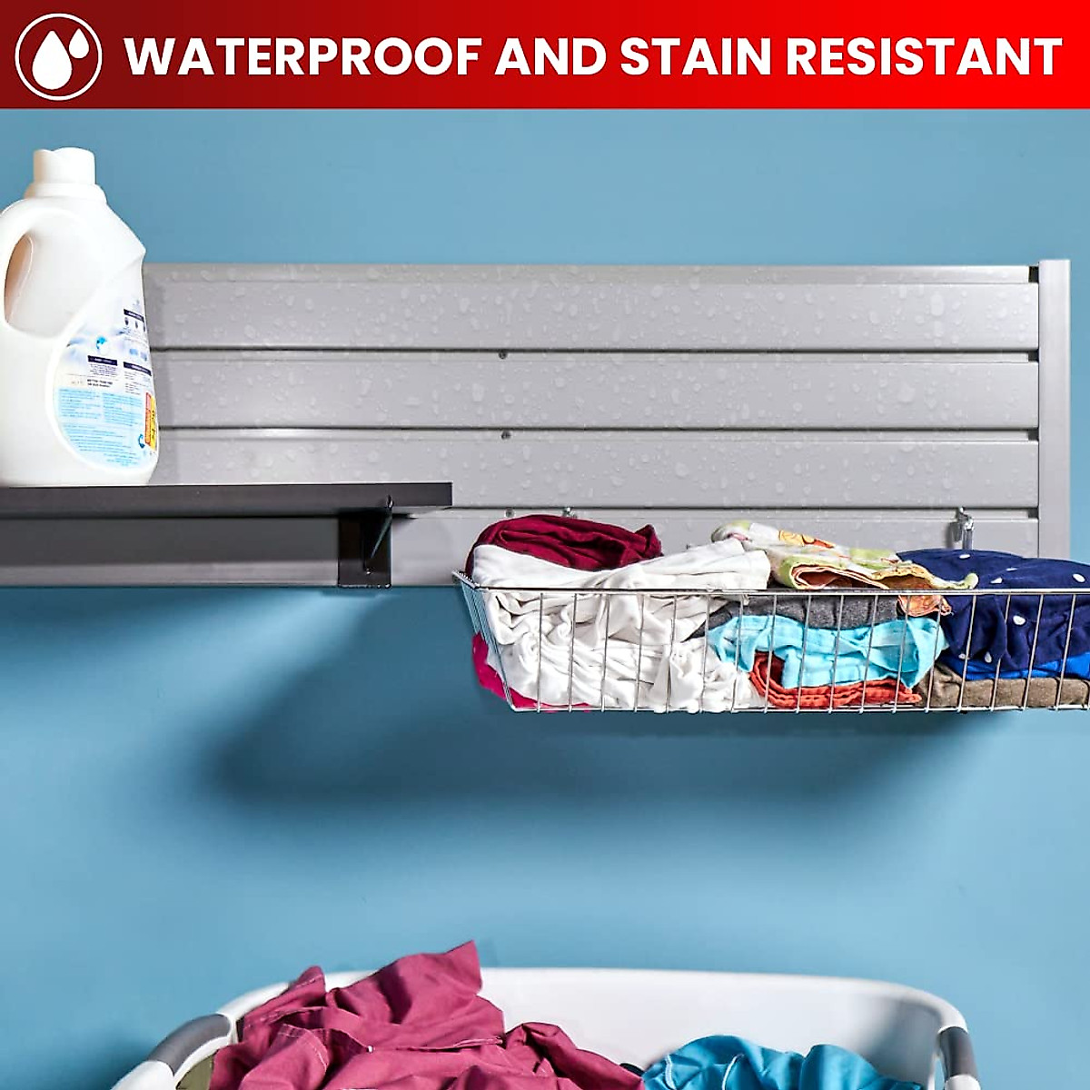 Slatwall Panel Garage Wall Organizer: Heavy Duty Wall Mounted PVC Wall Rack, Interlocking Slat Wall Paneling for Garage Wall Storage, Slatwall Board or Slatwall Shelves System -White (8’x4’W)