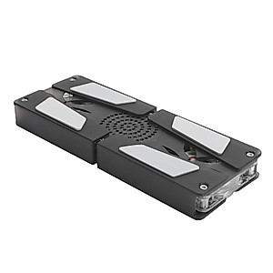 [Foldable Laptop Cooling Pad] Transparent Fan Cooling Pad with Blue Light and Speaker Stand - Keep Your Laptop Cool and Enjoy Enhanced Audio Experience