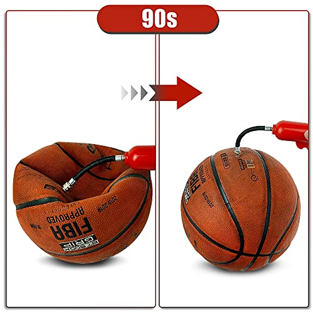 ONG NAMO Ball Pump with 10 Needles for Sports Basketball Soccer Ball Football, Portable Hand Air Pump Kit for Inflating, Soccer & Basketball Pump with 2 Nozzles Extension