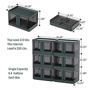 Kitchen Organization - Collapsible Food Storage Containers, Plastic Under Sink Organizers and Storage, 8.4 Gal Spice Organizer, Stackable Kitchen Sink Organizer, Stackable Storage Bins with Wheels