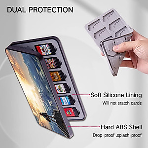 PERFECTSIGHT Switch Game Card Case for Nintendo Switch Lite/ Switch OLED, Cute Kawaii Portable Thin Compact Hard Shell Case, NS Protective Shockproof Holder Storage Box with 24 Cartridge Slots, Zel
