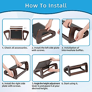 Fanwer 6 Height Adjustable Foot Rest for Under Desk at Work, Ergonomic Foot Stool with Massage Rollers, Ergonomic Tilted Footrest Foot Massager for Home Office Work