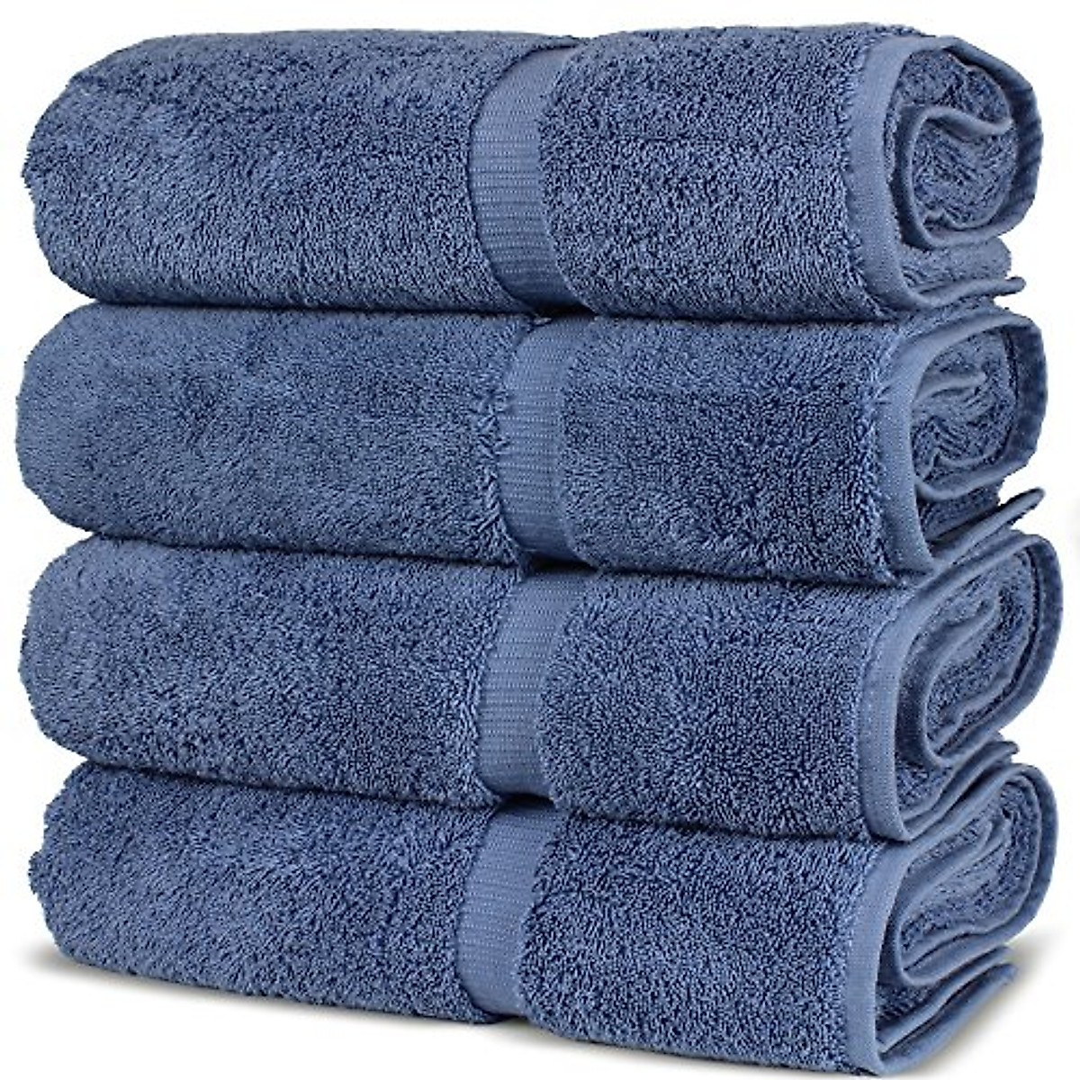 Chakir Turkish Linens 100% Cotton Premium Turkish Towels for Bathroom | 27'' x 54'' (4-Piece Bath Towels - Wedgewood)