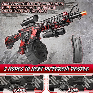 MESWEND Gel Ball Toy Automatic for Orbeez, Electric Gel Splat Toy with 50000 Gel Rounds and Goggles, Red