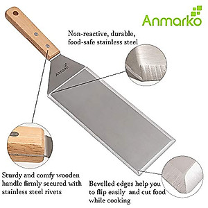 Stainless Steel Metal Griddle 4 x 8 inch Spatula - Spatula Hamburger Turner Scraper - Pancake Flipper - Great for BBQ Grill and Flat Top Griddle - Commercial Grade