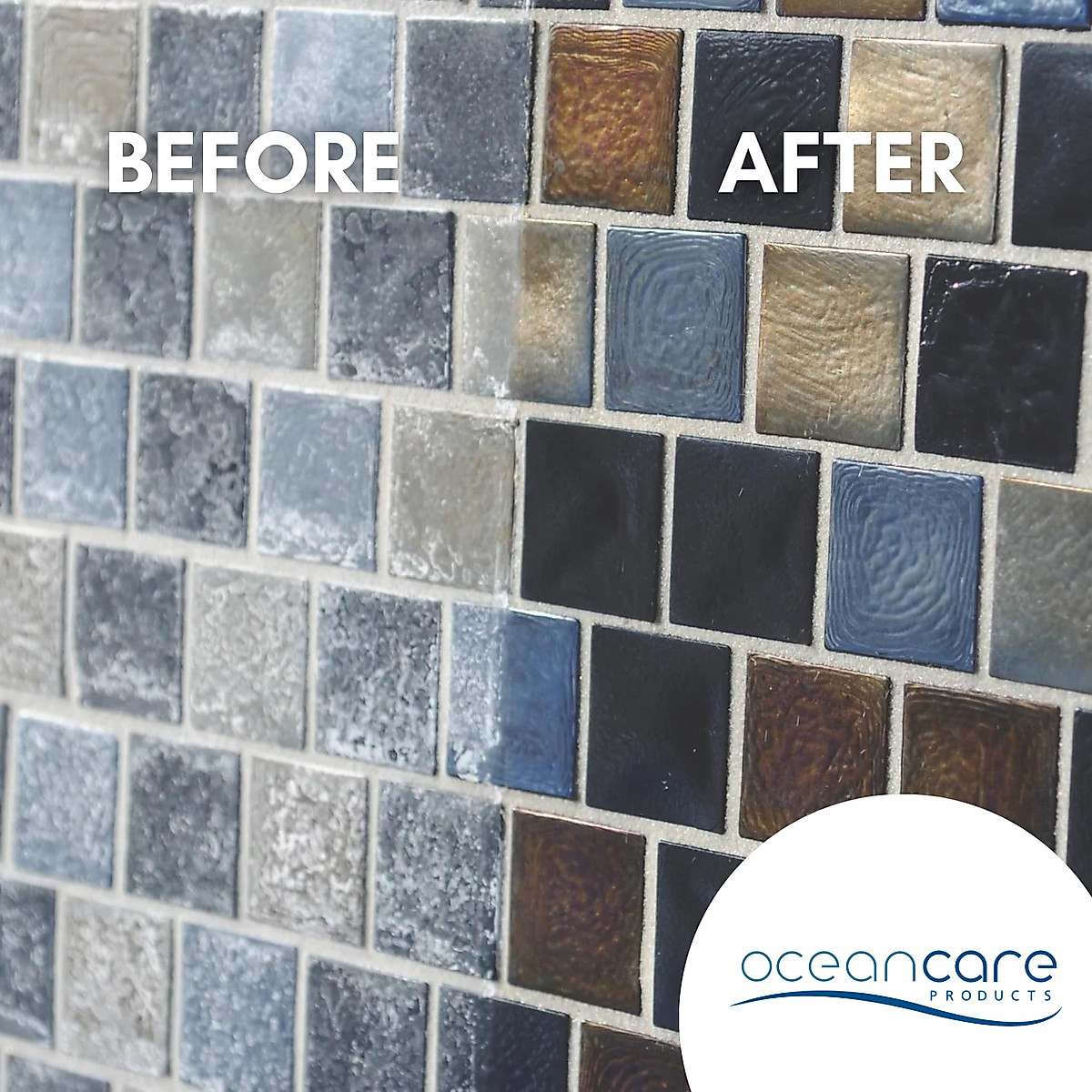 OCEANCARE Products - Calcium Releaser - Quart Trigger Spray, 32 FL OZ - Pool Tile Cleaner Calcium Remover, Safe on Glass, Porcelain, and Ceramic Surfaces - Calcium Cleaner - Tile and Grout Cleaner