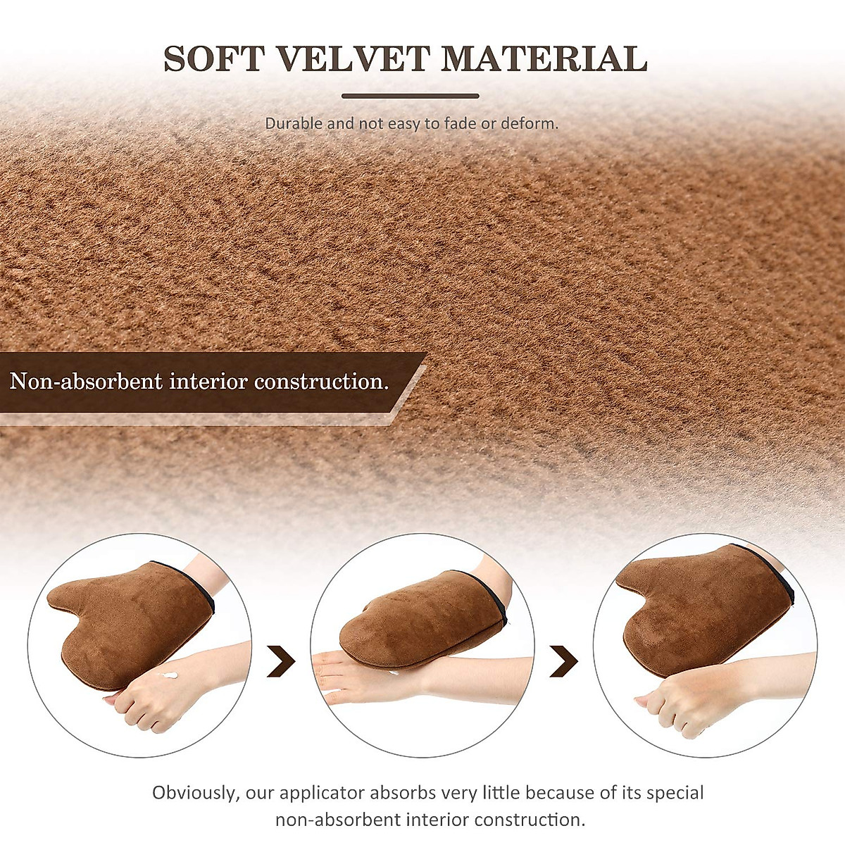 SATINIOR 4 Packs Self Tanning Mitt Applicators Double Sided Sunless Tanning Mittens Reusable Applicator Mittens Tanner Gloves with Thumb(Brown)