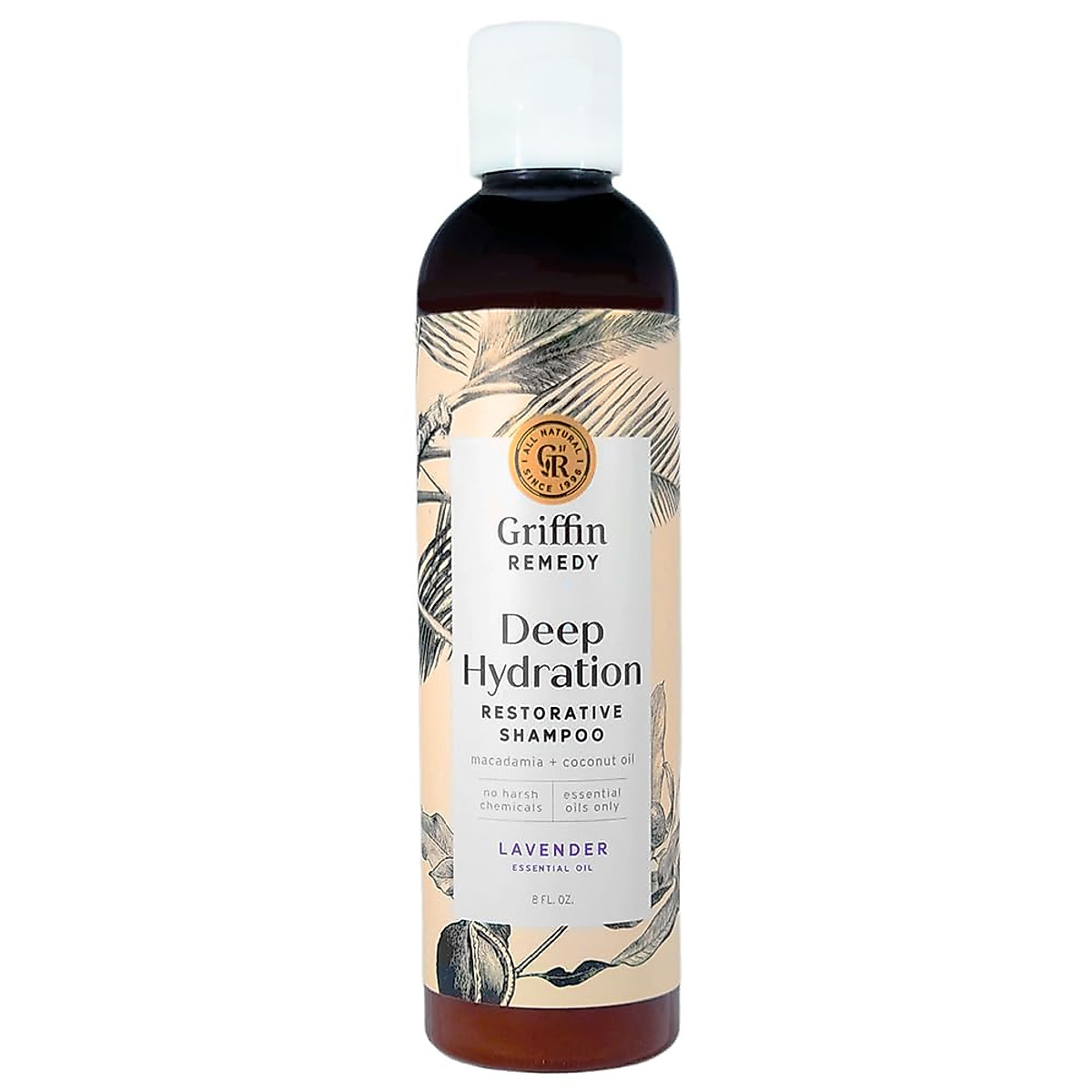 Griffin Remedy Restorative Shampoo for Dry or Damaged Hair with Shea Butter and Macadamia Nut Oil, All Natural, Sulfate Free, Paraben Free, 8 fl oz
