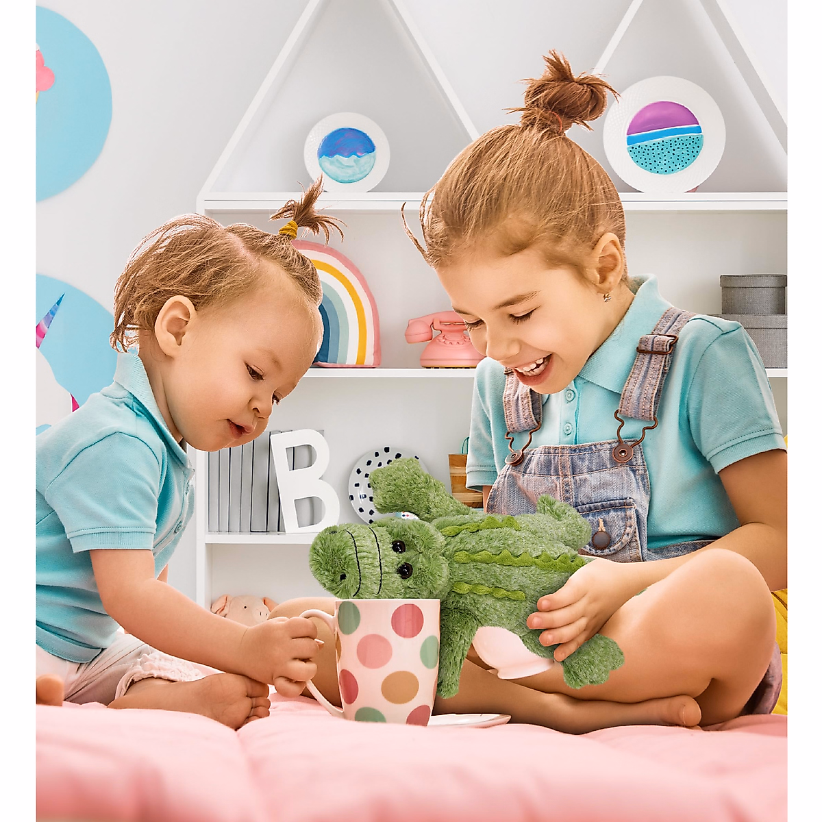 DolliBu Alligator Plush - Super Soft Stuffed Animal Alligator Toy, Cute Wild Life Green Plush Alligator, Adorable Huggers Plush Alligator Stuffed Toy for Baby, Kids, and Adults - 11.5 Inches