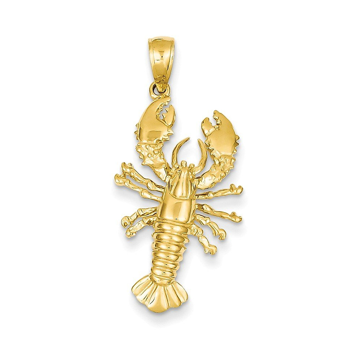 IceCarats 14K Yellow Gold Lobster Necklace Charm Pendant 36mm x 14mm Only