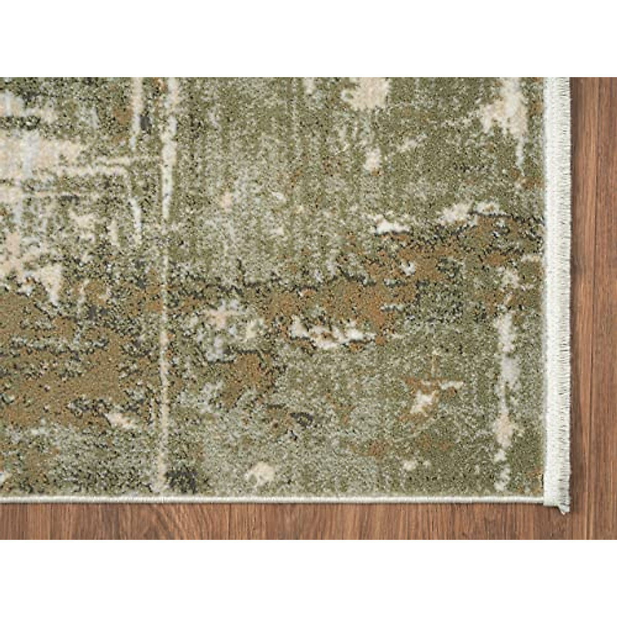 Abani Savoy Collection Area Rug - Contemporary Green/Cream Design - 6' x9' - Easy to Clean - Durable for Kids and Pets - Non-Shedding - Medium Pile - Soft Feel - for Living Room, Bedroom & Office