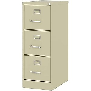 Hirsh 22-in Deep 3 Drawer - Letter Width - Vertical Metal File Cabinet - Putty/Beige - Commerical Grade - Fully Assembled