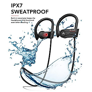 AVAZI Bluetooth 5.1 Wireless Earbuds, Sport IPX7 Waterproof Earphones, Richer Bass HiFi Stereo in-Ear Earphones, Gaming Mode, 12 hrs, Running Bluetooth Headphones W/CVC6.0 Noise Cancelling Mic