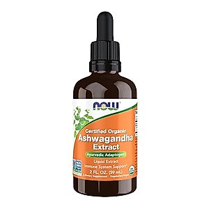 NOW Foods Supplements, Ashwagandha Liquid Extract, Organic, Immune System Support, 2 fluid ounces