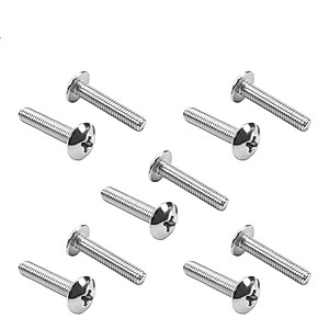 Juvielich 20Pcs M6x16mm Machine Screws Phillips Cross Truss Head Screw Fully Thread 304 Stainless Steel Round Head Screws Fasteners Bolts for Fixing Component,Industrial and Construction Fasteners