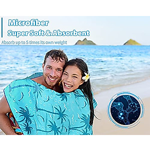 2 Pack Microfiber Oversized Lightweight Beach Towel 71"x32" XL Extra Large Thin Sand Free Towels Travel Swim Pool Yoga Gym Camping for Adults Women Men Beach Essentials Accessories Vacation Gift