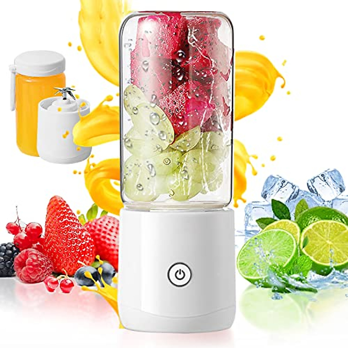 Sports Water Bottle with Portable Blender for Juice and Smoothies Maker USB Travel Juice Cup Personal Travel Blender Baby Food Mixing Updated 6 Blades (3)