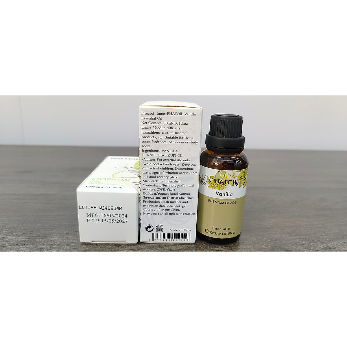 Vanilla Essential Oil, 1.01Fl.Oz (30ML) PHATOIL Pure Essential Oil Singles for Aromatherapy Diffusers, Humidifiers, Great for DIY Candle and Soap Making, Gift for Friend