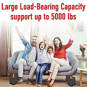 Twakashic Bed Furniture Risers 8 Inch, Couch Risers Heavy Duty, Bed Elevators for Under Bed Storage, Support up to 5000 LBS for Sofa Table Chair (Set of 4, Black)