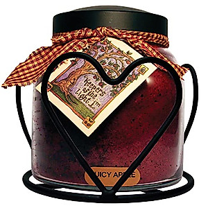 Valentine's Day Special Bundle Bonfire by The Lake - 34oz Papa Scented Candle Jar Plus Black Heart Candle Jar Holder