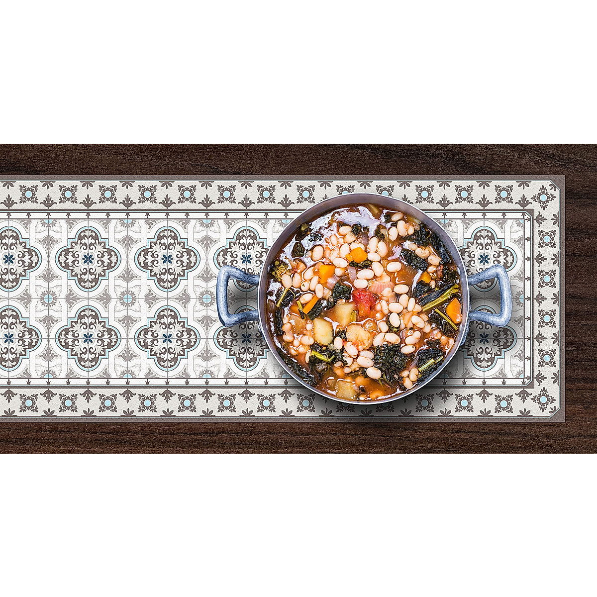 Heat Resistant Table Runners Trivet - Protects Furniture and countertop from hot Dishes and Scratches, Unique Design Create by an Artist, IRI-GIRI Runner and Trivet – 7253 Toscana 40 X 12