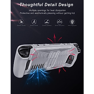 Benazcap Case for Steam Deck 2021/2022 (7 inch)/2023(7.4 inch) Release, Full Body TPU+PC Protective Case Cover with Kickstand, Shockproof Non-Slip Anti-Collision Accessories Skin for Steam Deck -Clear