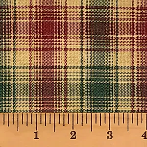 Vintage Christmas 1 Cotton Homespun Plaid Fabric by JCS - Sold by The Yard