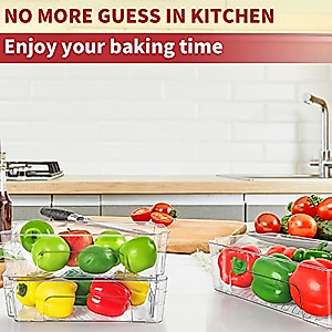 PRAKI Refrigerator Organizer Bins - 8pcs Plastic Pantry Kitchen Organization and Storage Bins for Fridge, Freezer, Kitchen Cabinets, and Countertops - BPA Free Fridge Organizer